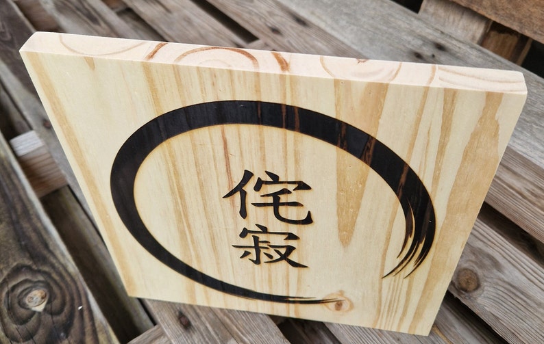 Wabi-sabi Wood Painting Surrounded by the Enso japanese Zen Circle ...