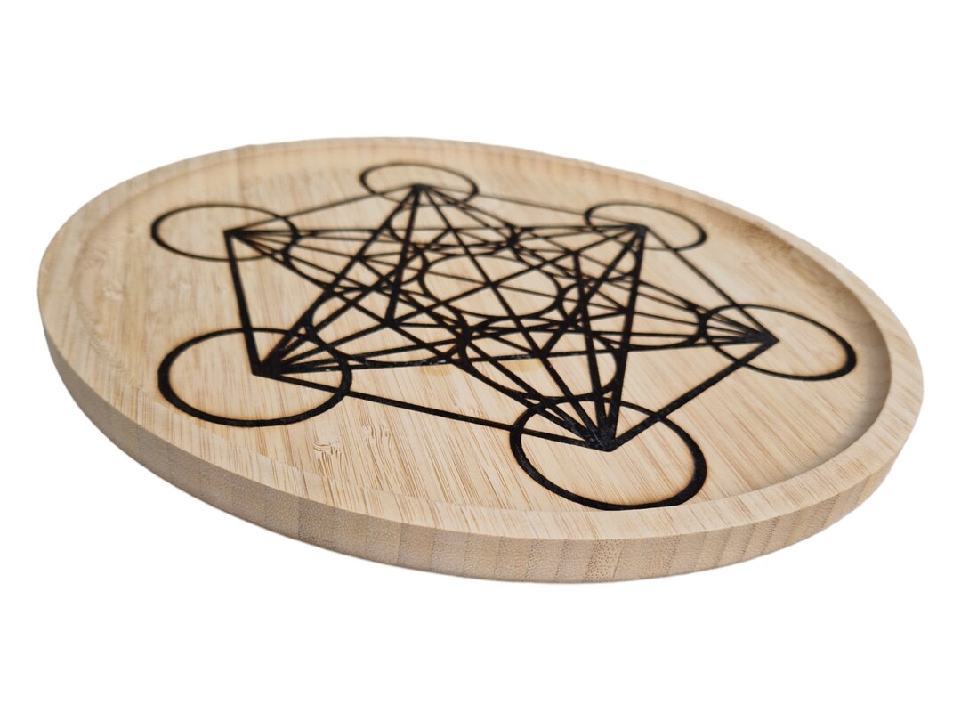 Metatron's Cube Tray Engraved on Wood. Stone and Mineral Loading Plate ...