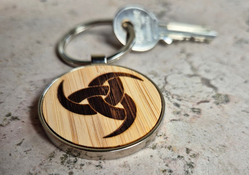 Viking Horn of Odin Key Ring in Wood and Metal. Symbol odroerir ...