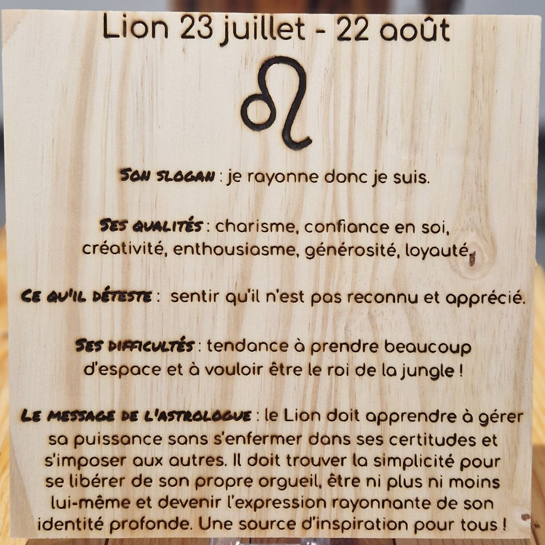 Woodcut of the Astrological Sign of Leo and Its Description - Etsy