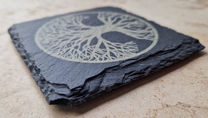 Sous-verres Ardoise Arbre De Vie. Dessous De Verres En Pierre. Sous ...