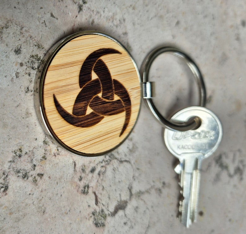 Viking Horn of Odin Key Ring in Wood and Metal. Symbol odroerir ...