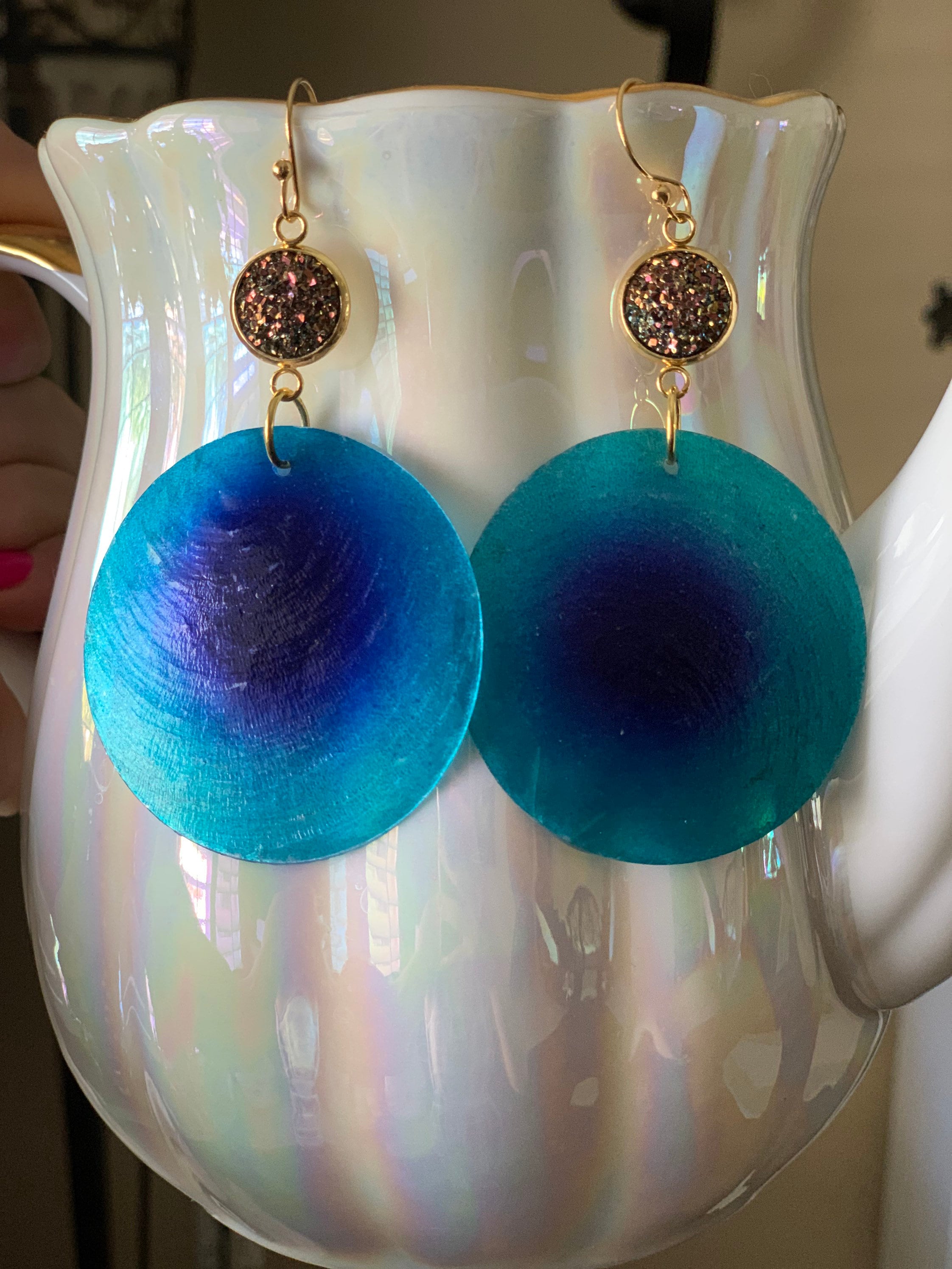 Capiz natural shell earrings - Etsy Nederland