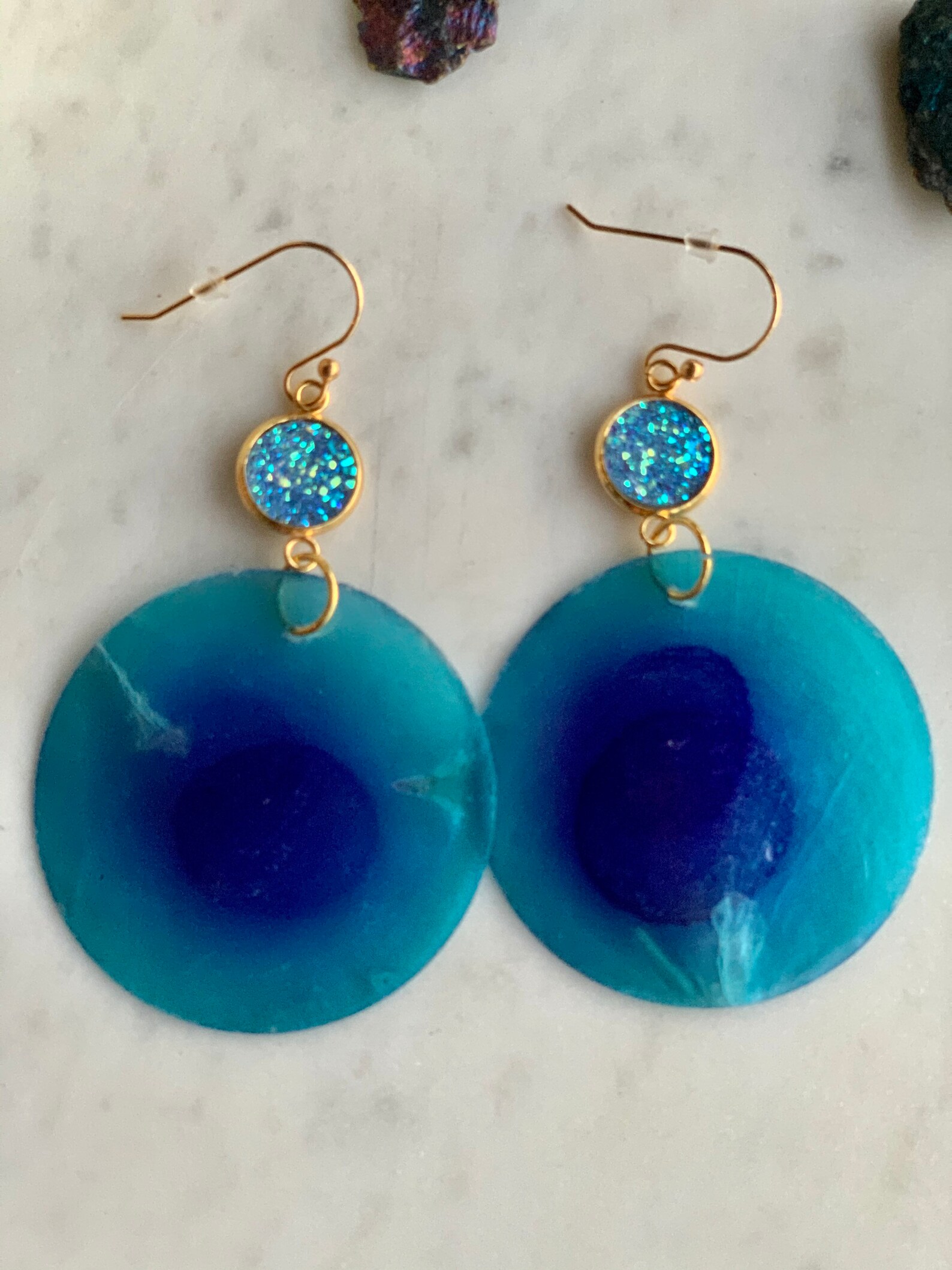 Capiz natural shell earrings - Etsy Nederland