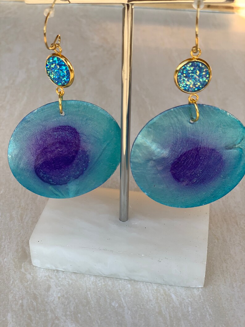 Capiz natural shell earrings - Etsy Nederland