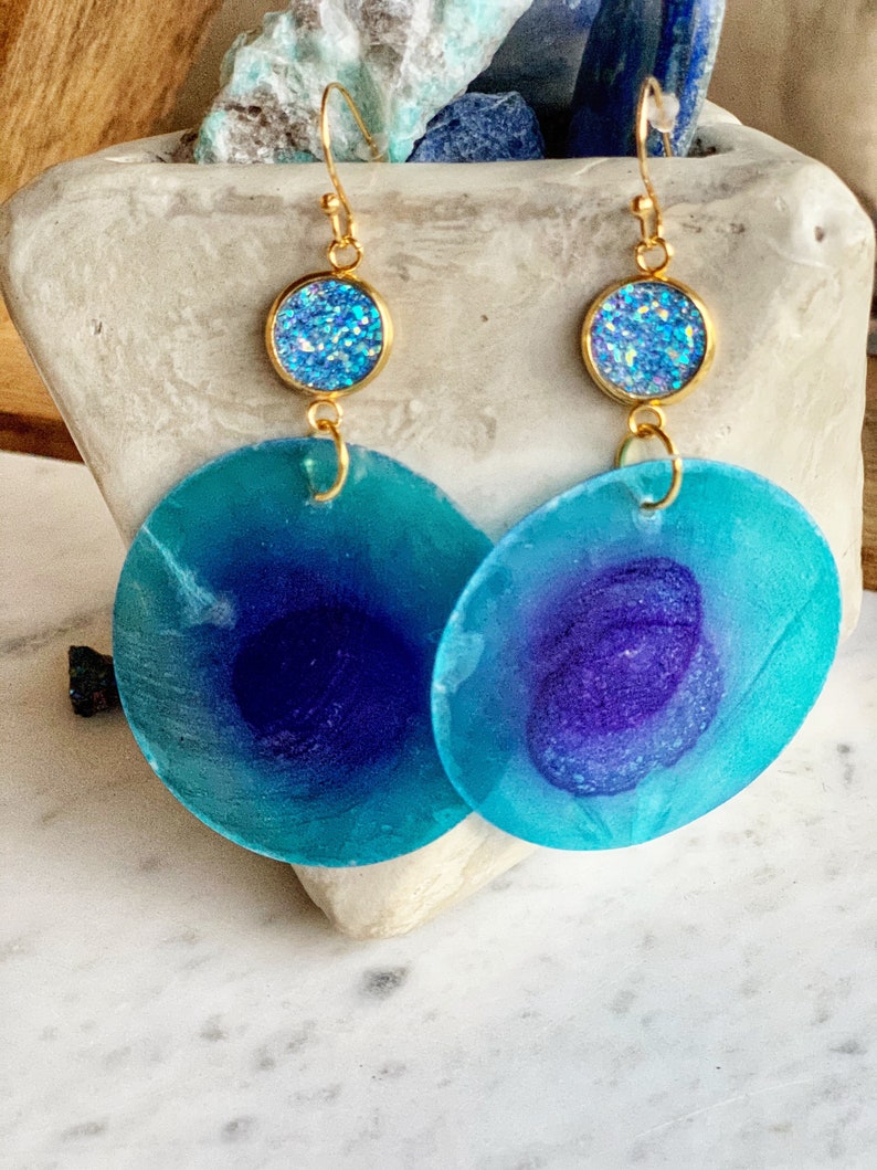 Capiz natural shell earrings - Etsy Nederland