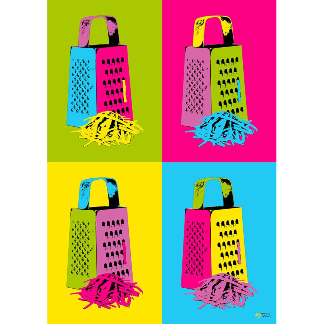 POP ART GRATER Cheese Poster A2 42 Cm X 59.4 Cm Andy Warhol Style Wall ...