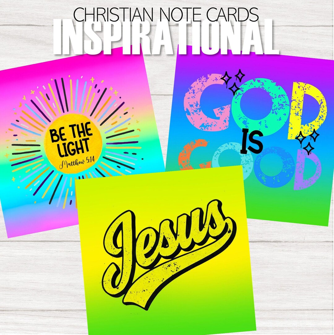 Inspirational Christian Note Cards: Set of 3 (instant Download) - Etsy
