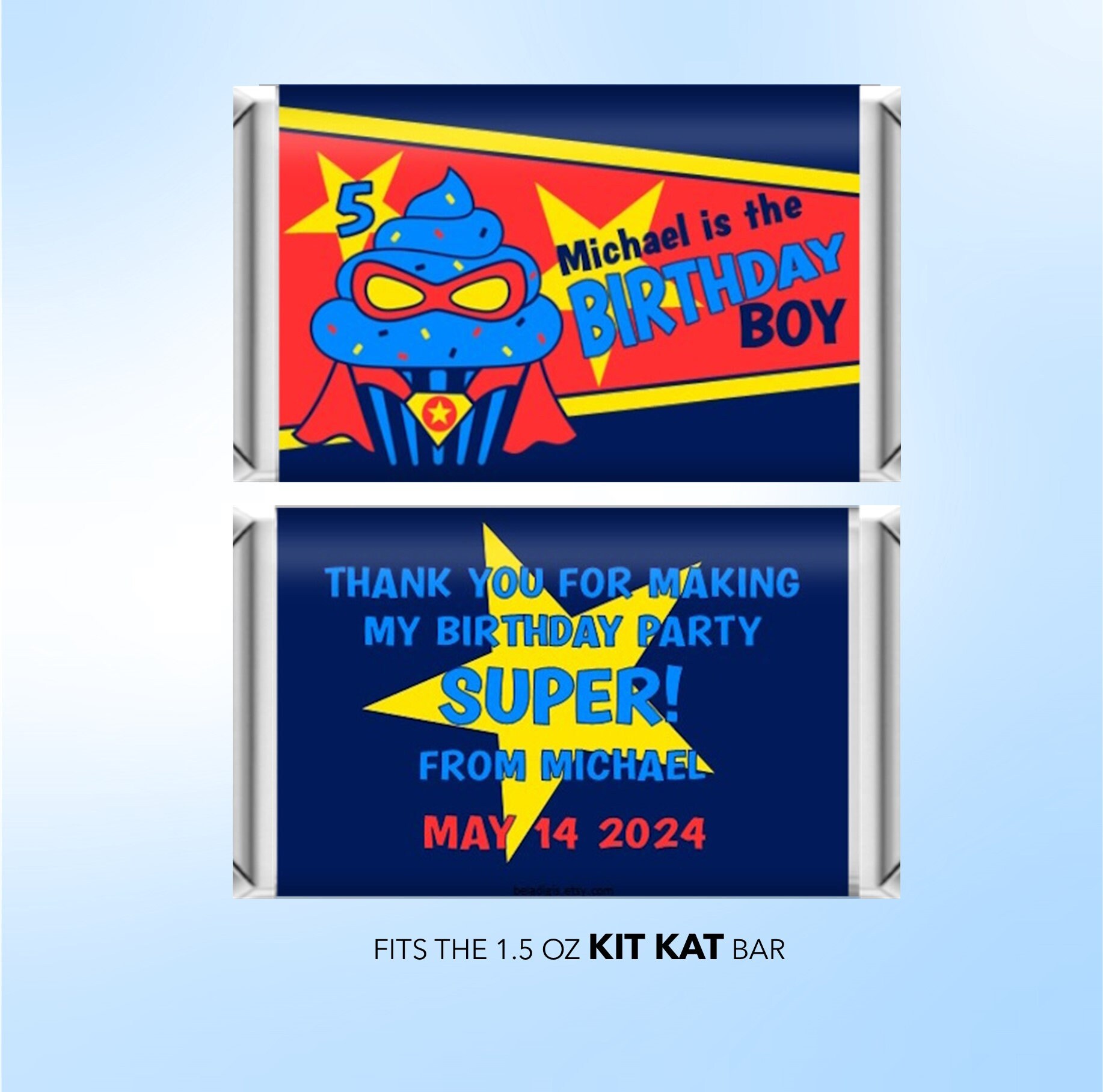 Super Hero Boy's Birthday Party Favor Bundle Custom Personalized ...