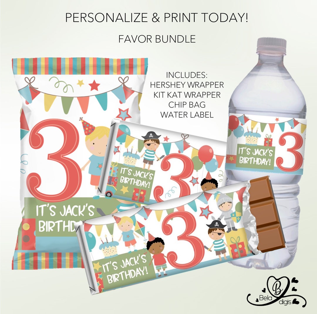 Costume Party Any Age Boy's Birthday Party Favor Bundle Custom ...