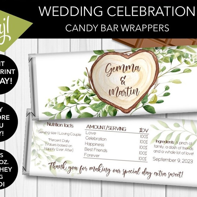 Wedding Candy Bar Wrapper - Etsy
