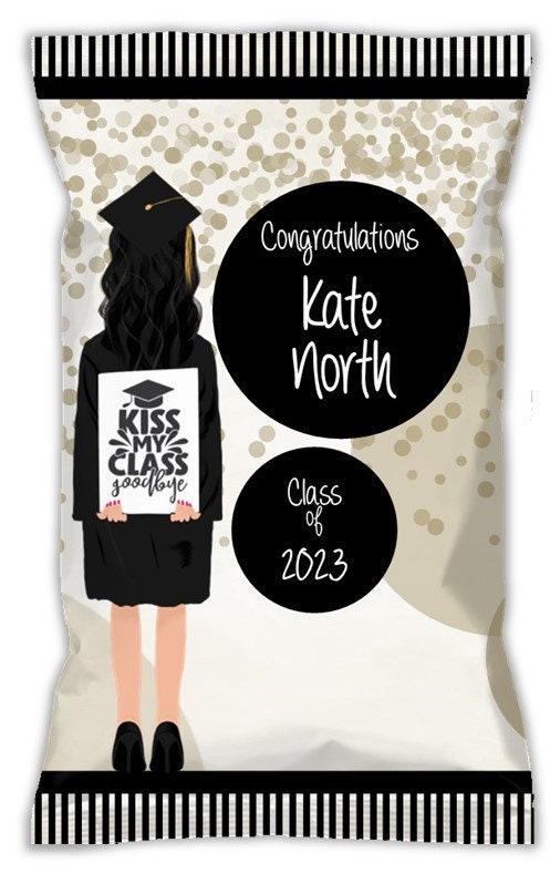 EDITABLE Kiss My Class Goodbye Graduation Chip Bags Personalized Snack ...
