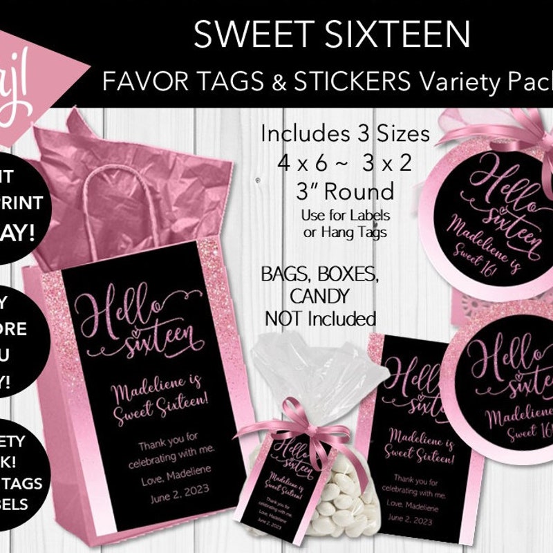 Sweet 16 Stickers - Etsy