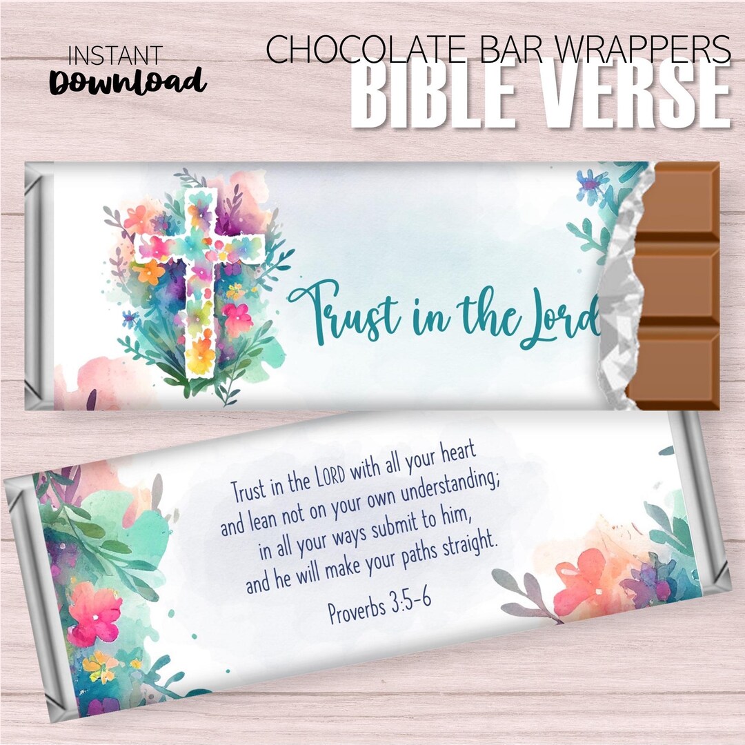 Bible Verse Candy Bar Wrappers: Christian Church or Sunday School Gift ...