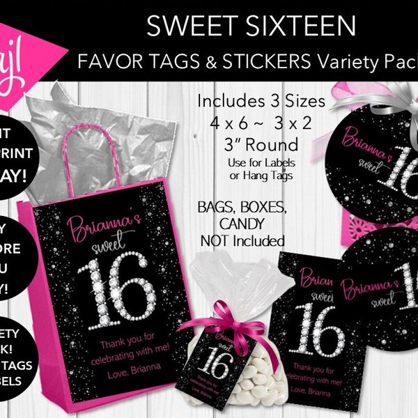 Sweet 16 Tags - Etsy