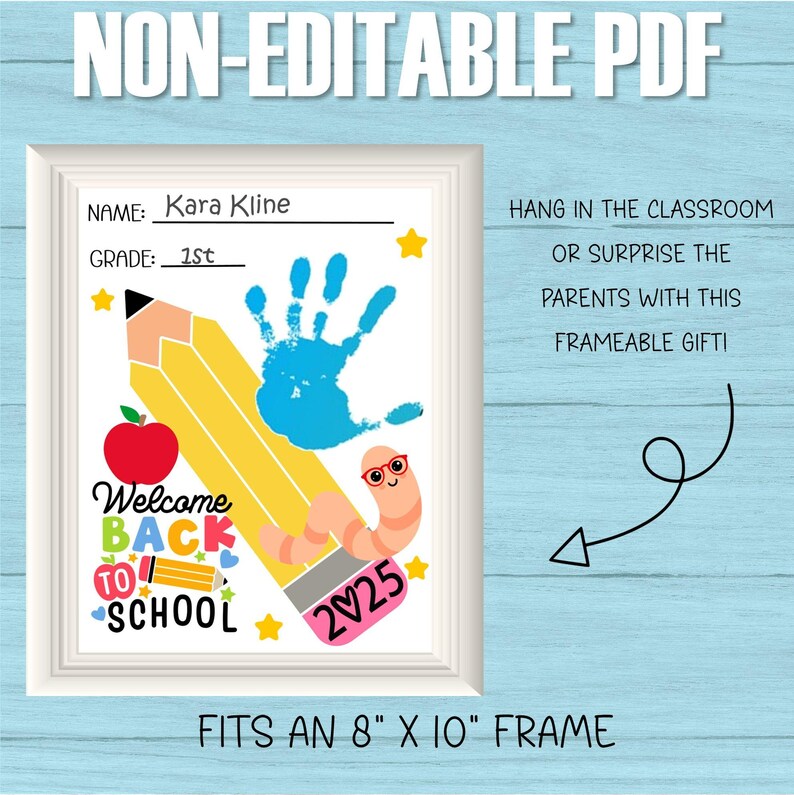 Back to School Handprint Art Craft: Kids Classroom Activity (printable ...