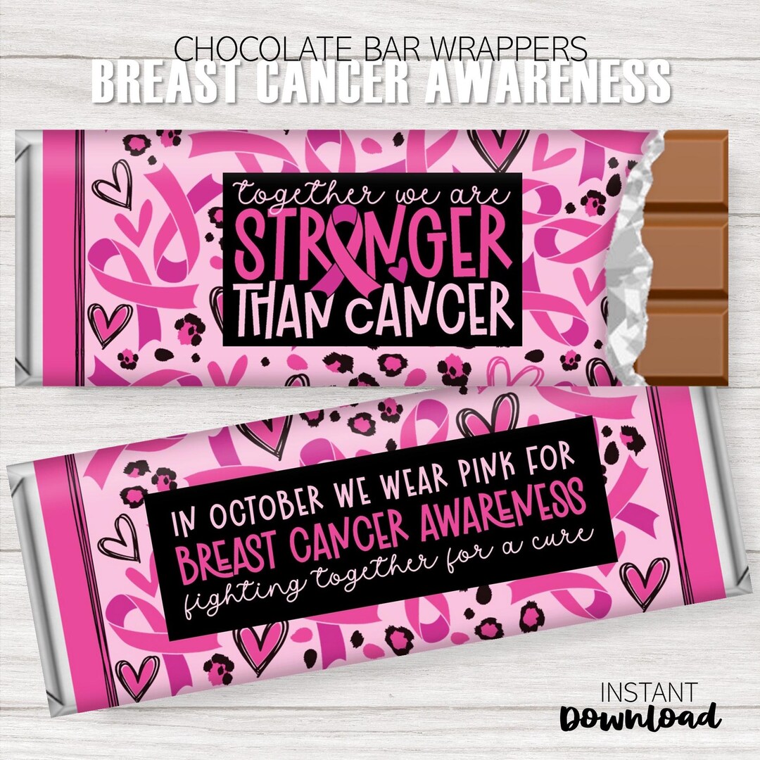 Pink Ribbon Breast Cancer Candy Bar Wrappers: Hershey 1.55 Oz Chocolate ...