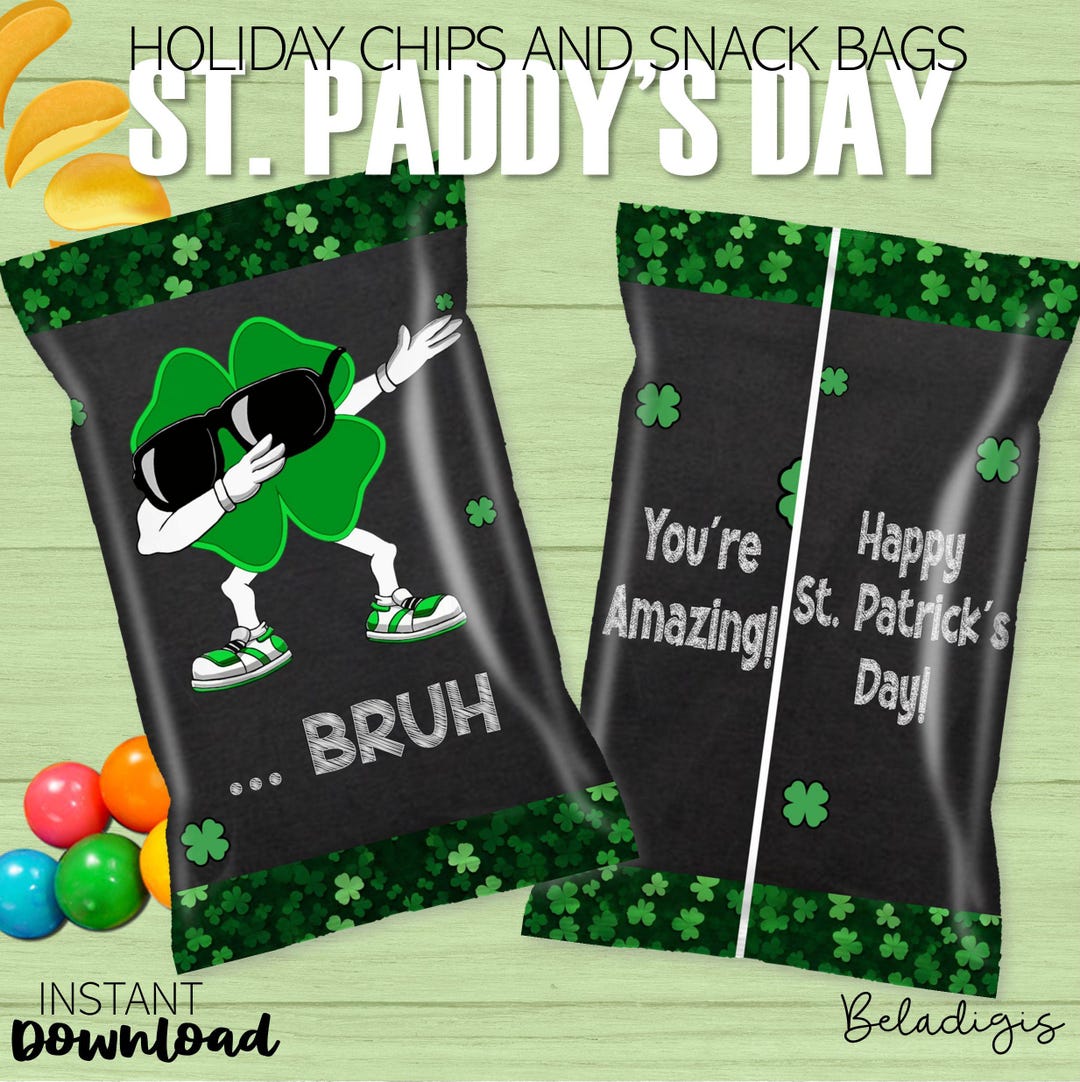 Printable BRUH St. Patrick's Day Chip Bags | Fill With Your Favorite ...