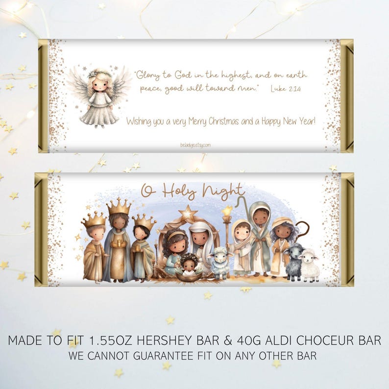 Nativity Printable Christmas Candy Bar Wrappers: Xmas Party Favors and ...