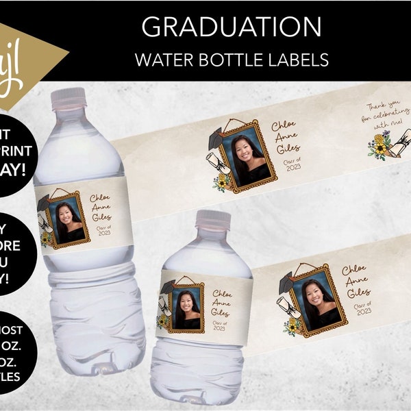 Graduation Water Bottle Label - Etsy