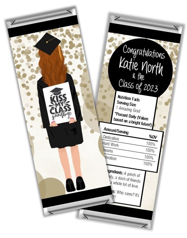 Editable Kiss My Class Goodbye Graduation Candy Bar Wrappers ...