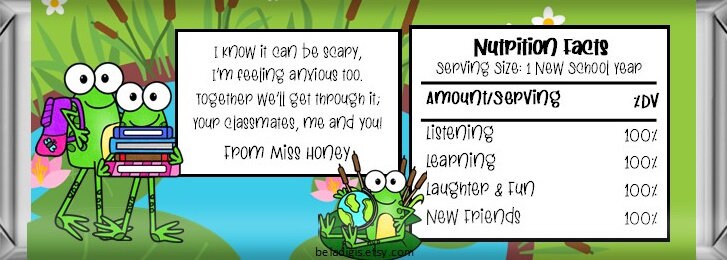 EDITABLE Welcome Back to School Treats Bus Frog Candy Bar Wrappers ...