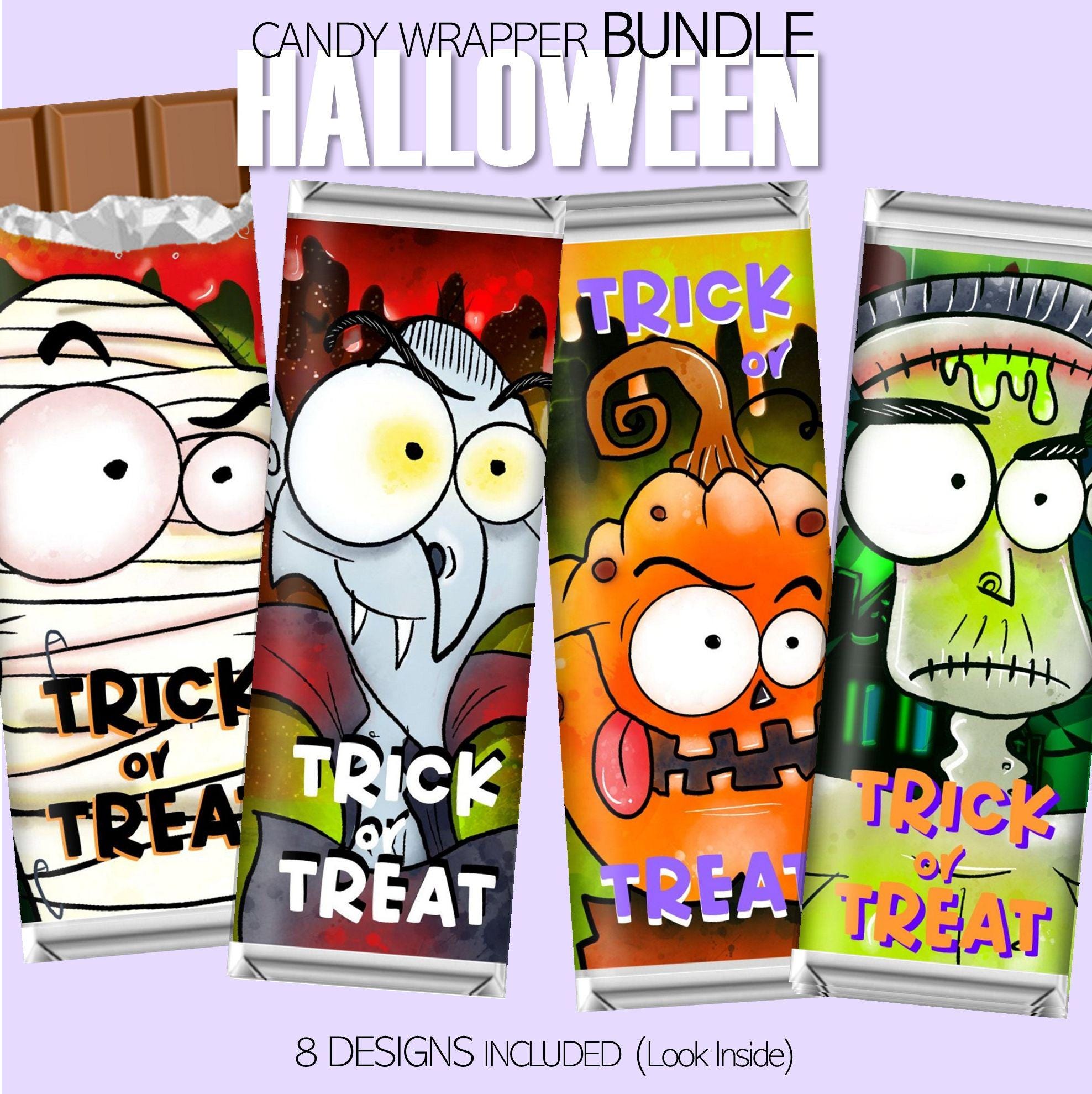 Spooky Halloween Candy Bar Wrapper: Whimsical Printable Trick or Treat ...