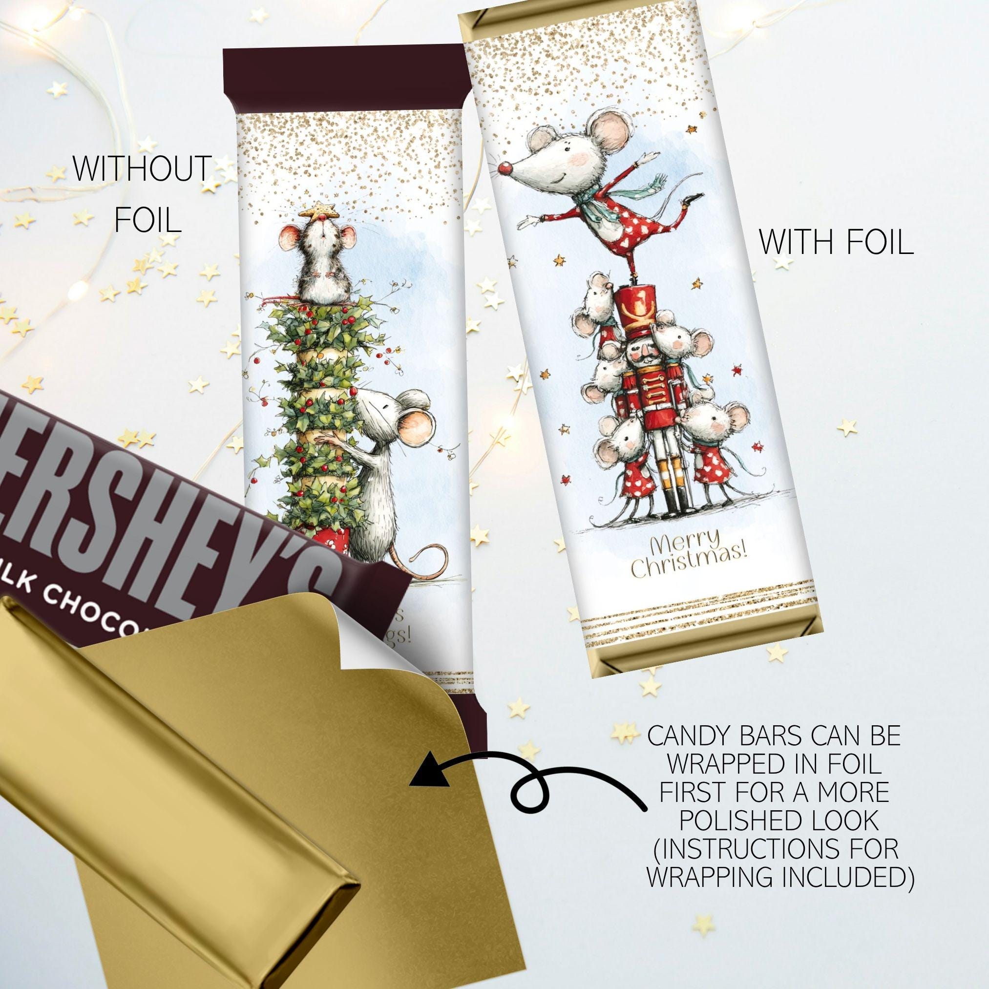 Printable Christmas Candy Wrappers for Hershey & Aldi Choceur Bars ...