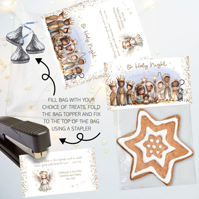 Nativity Christmas Bag Toppers: Holiday Party Favors, Candy Topper Tags ...