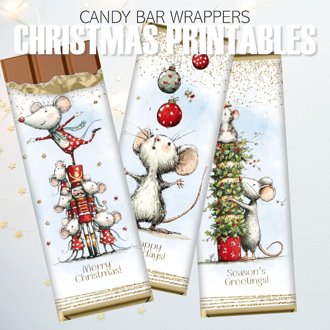 Printable Christmas Candy Wrappers for Hershey & Aldi Choceur Bars ...