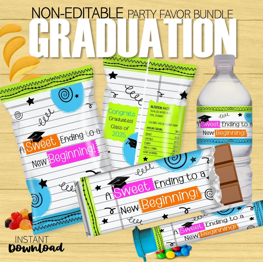 Non-editable Bundle Doodle Graduation Candy Wrappers | Candy Wrapper ...