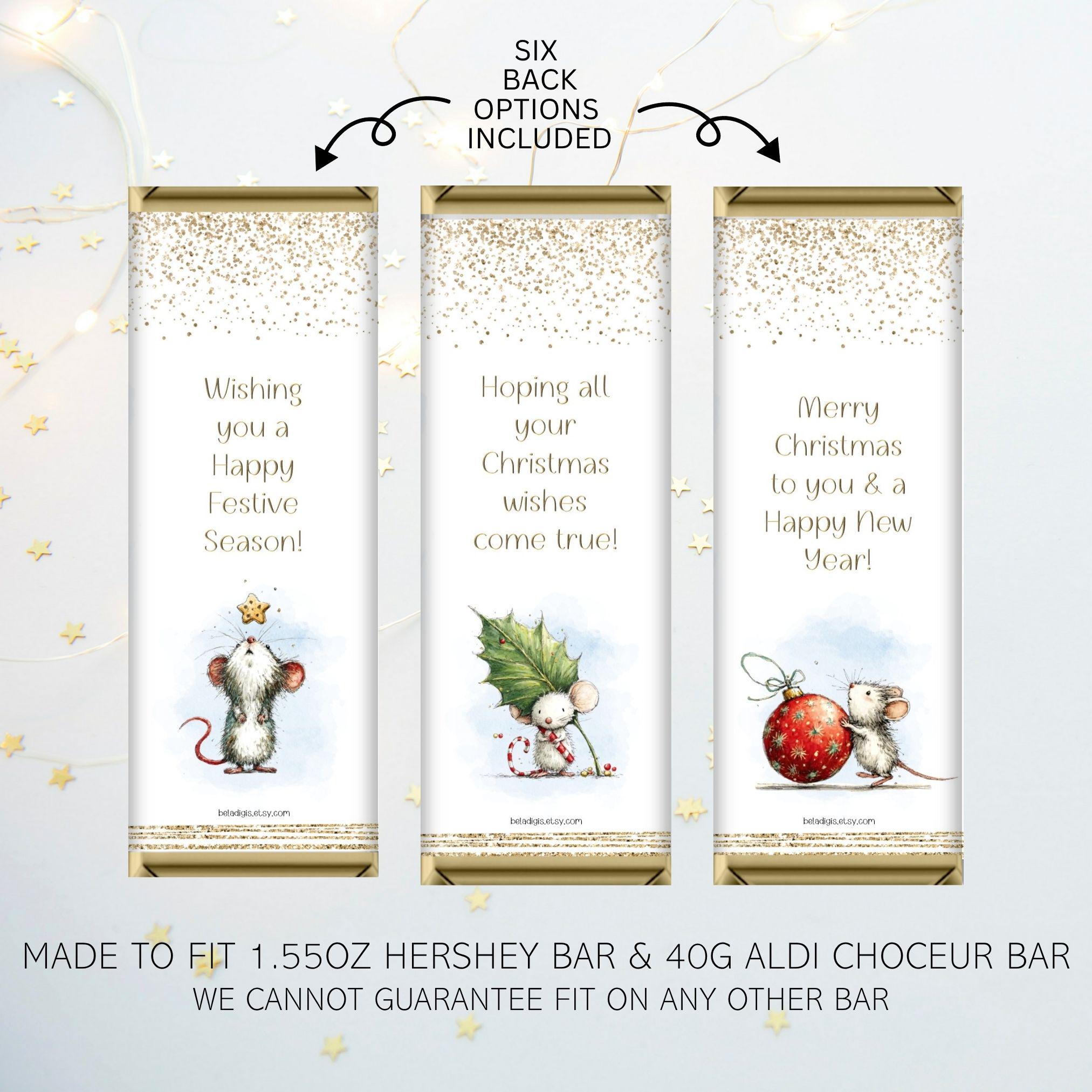 Printable Christmas Candy Wrappers for Hershey & Aldi Choceur Bars ...