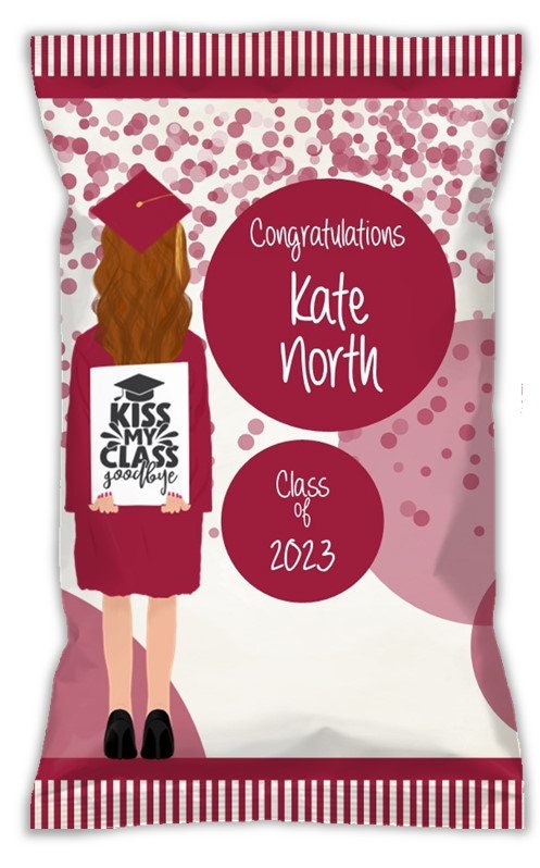 EDITABLE Kiss My Class Goodbye Graduation Chip Bags Personalized Snack ...