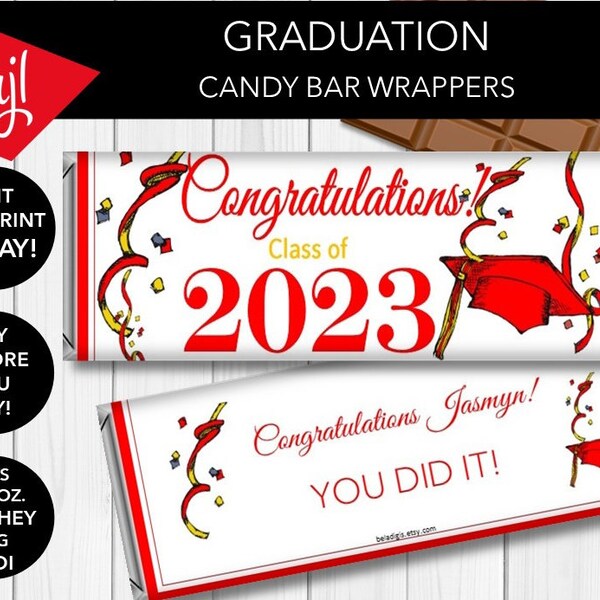 Personalized Mini Graduation Candy Bar Wrappers - Etsy