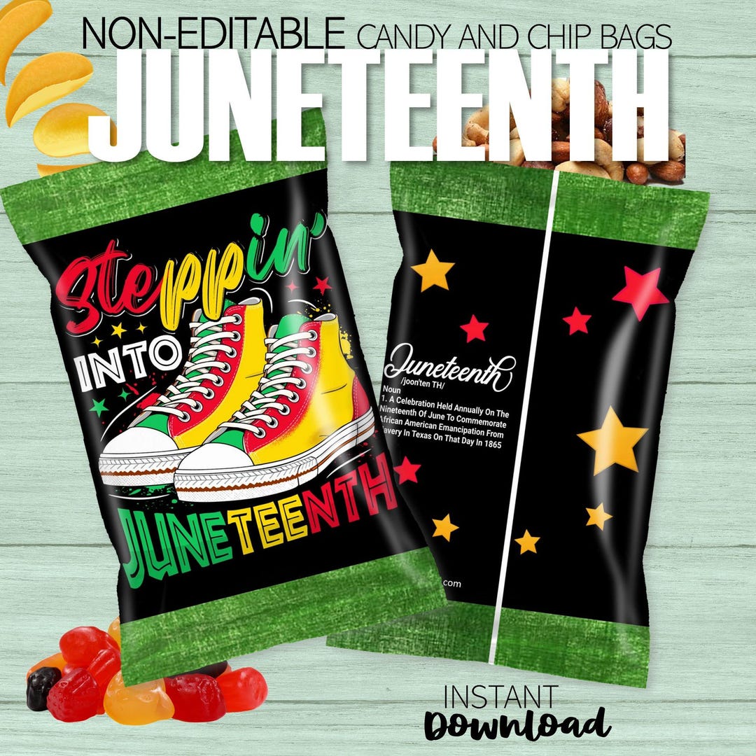Juneteenth Candy Chip Bags: Celebrating Freedom Favors (printable PDF ...