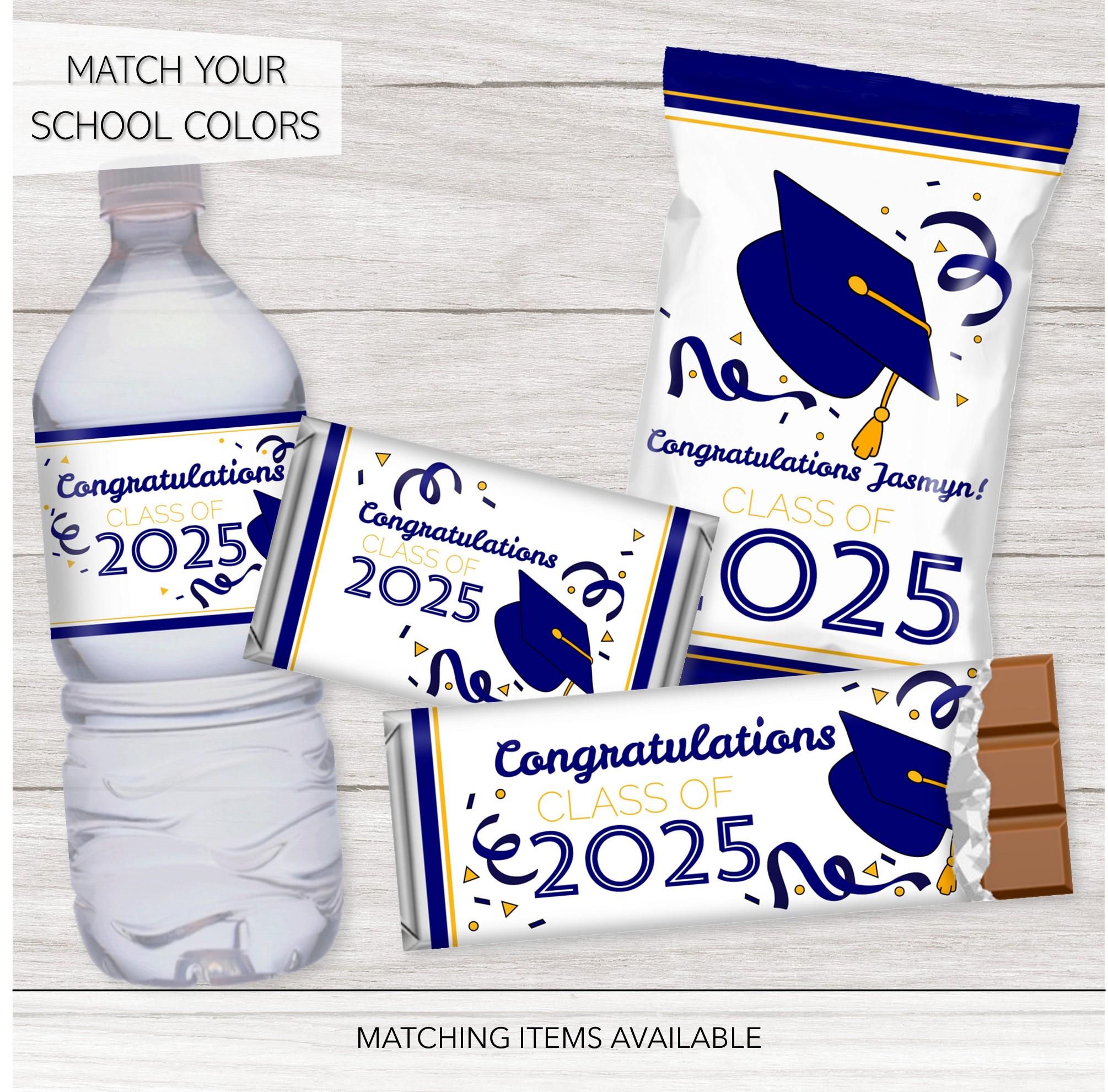 Editable Graduation Water Bottle Labels: Party Favors (canva Template ...