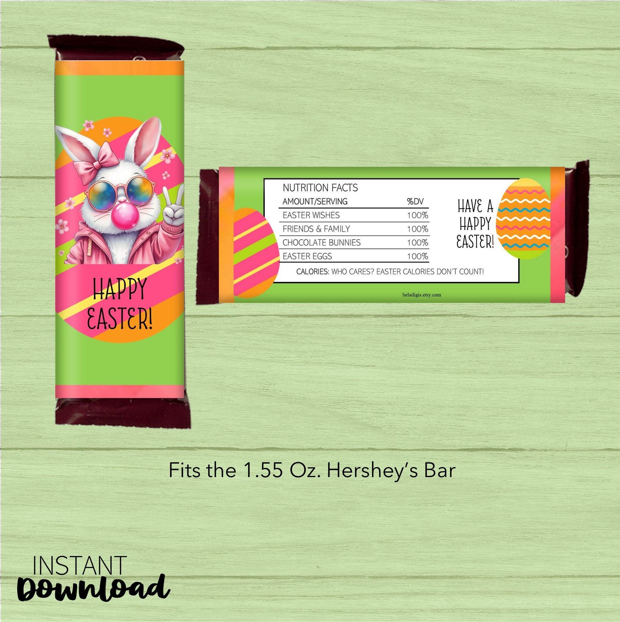 Printable Happy Easter Candy Bar Wrappers | Chocolate Bars | Cool ...