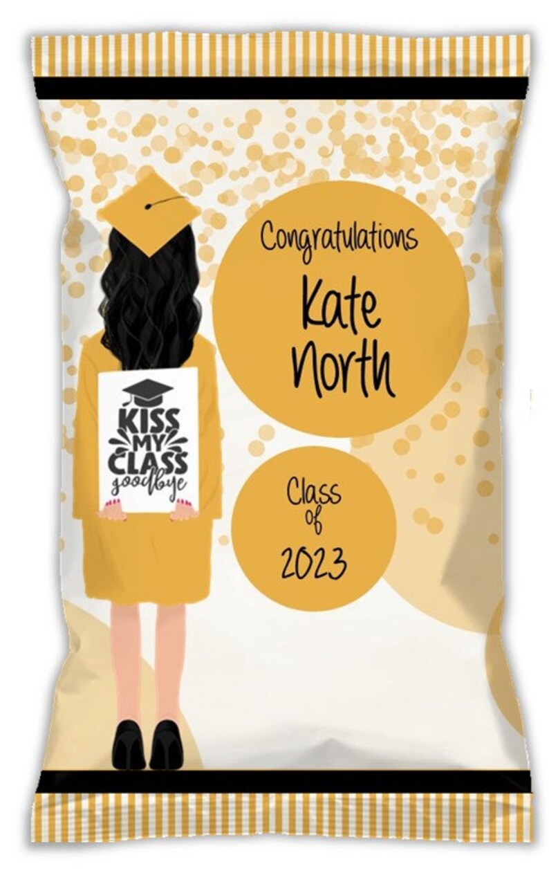EDITABLE Kiss My Class Goodbye Graduation Chip Bags Personalized Snack ...