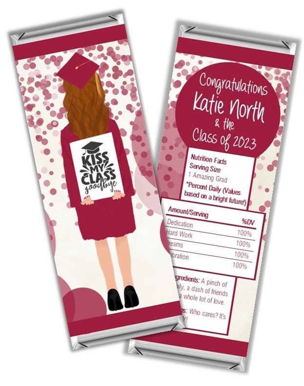 Editable Kiss My Class Goodbye Graduation Candy Bar Wrappers ...