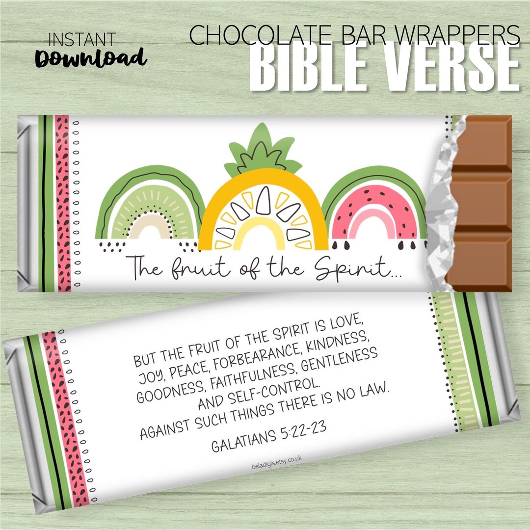 Bible Verse Candy Bar Wrappers: Christian Church, Fruit of the Spirit ...