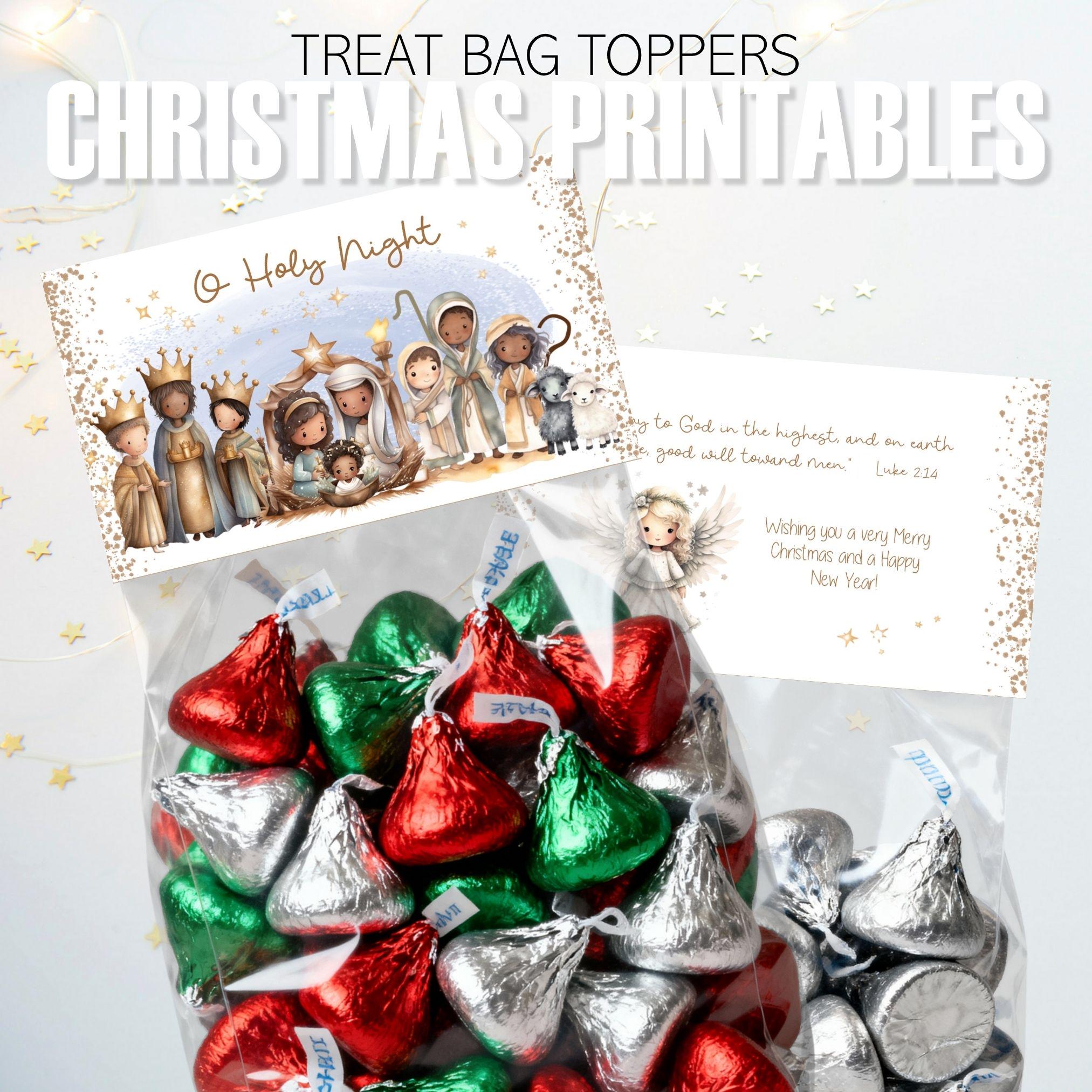 Nativity Christmas Bag Toppers: Holiday Party Favors, Candy Topper Tags ...
