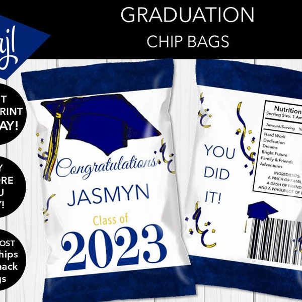 Graduation Chip Bags - Etsy