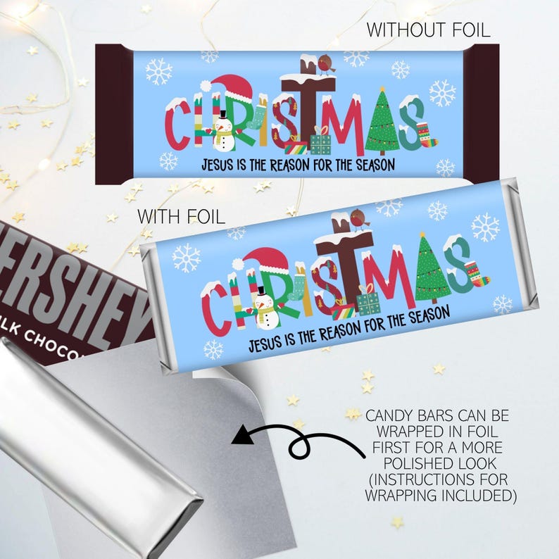 Christmas Candy Wrappers for Hershey & Aldi Choceur Bars: Stocking ...