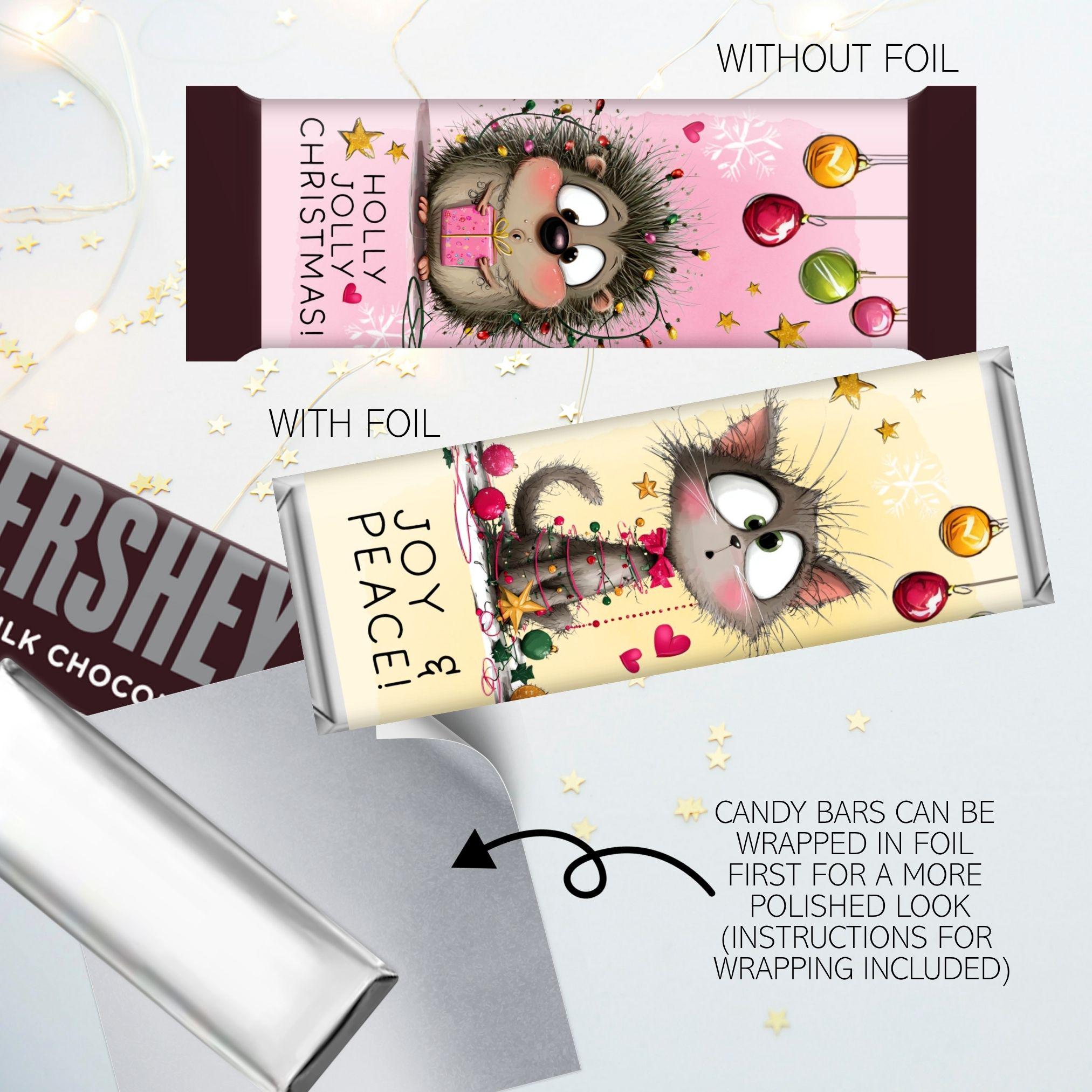 Printable Christmas Candy Wrappers for Hershey & Aldi Choceur Bars ...