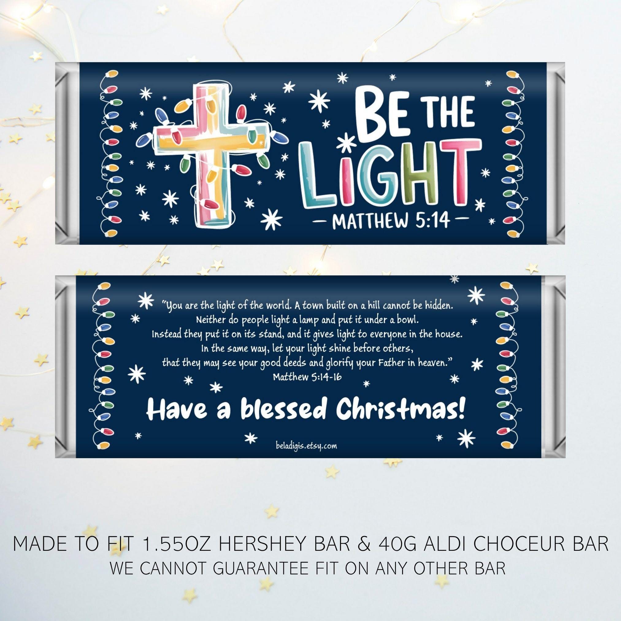 Printable Christmas Candy Bar Wrappers: Christian Bible Verse Xmas ...