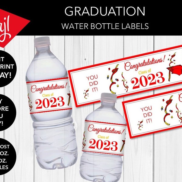 Graduation Water Bottle Labels Svg - Etsy