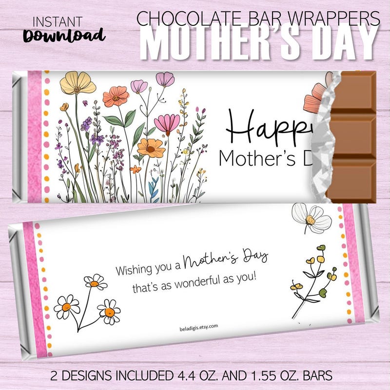 Mothers Day Candy Bar Wrappers - Etsy