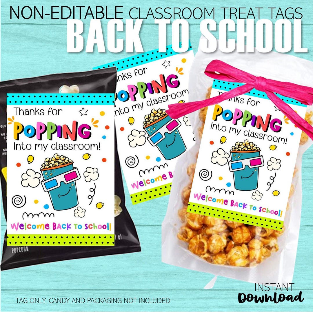 Printable Welcome Back to School Treat Tag, Student Classroom Gift Idea ...