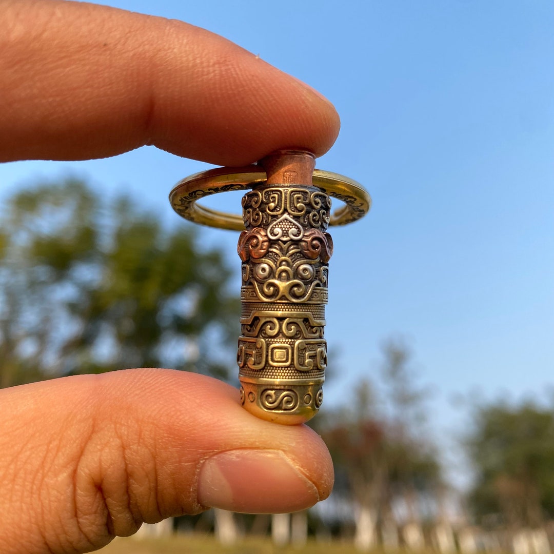 Handmade Brass Capsule Small Knife Keychain/necklaceutility Knife ...