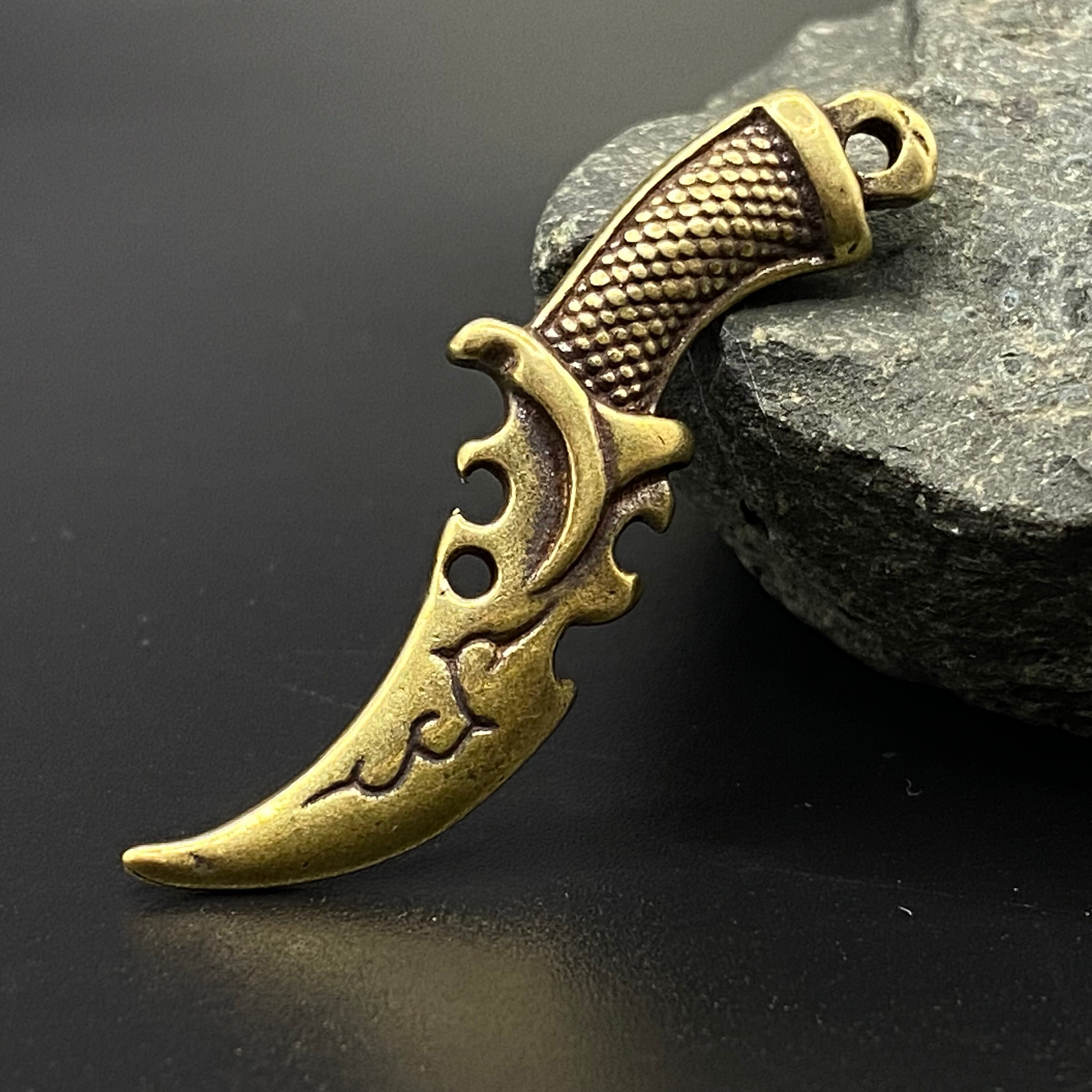 Brass Curved Blade Tiny Figurine Brass Collectible Small Brass ...
